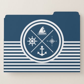 Nautical themed design file folder | Zazzle