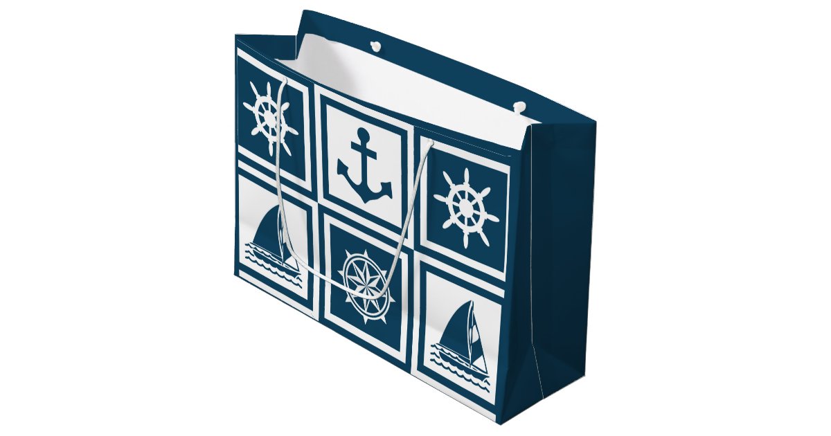 Nautical themed design large gift bag | Zazzle