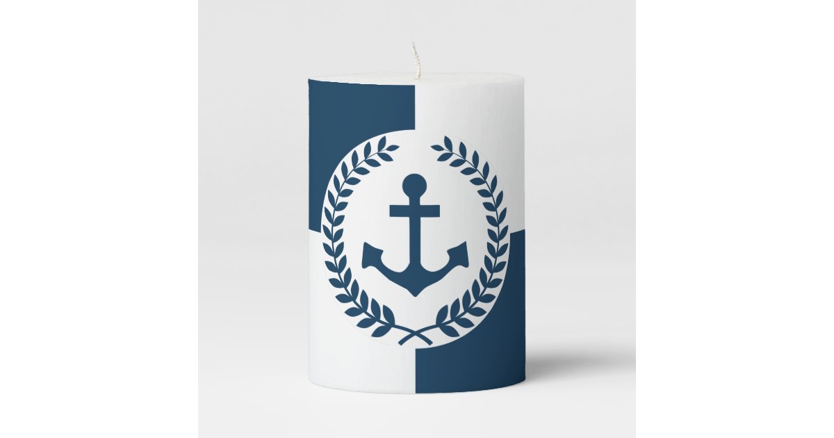 Nautical themed design pillar candle | Zazzle
