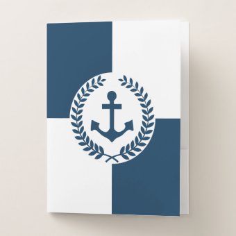 Nautical themed design pocket folder | Zazzle