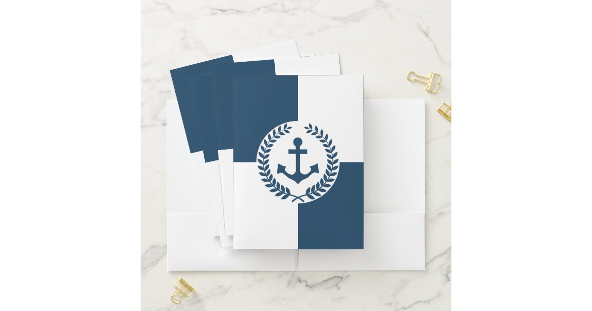 Nautical themed design pocket folder | Zazzle