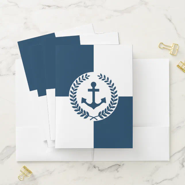 Nautical themed design pocket folder | Zazzle