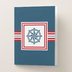 Nautical themed design pocket folder | Zazzle
