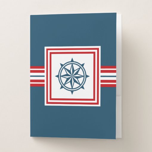 Nautical themed design pocket folder | Zazzle