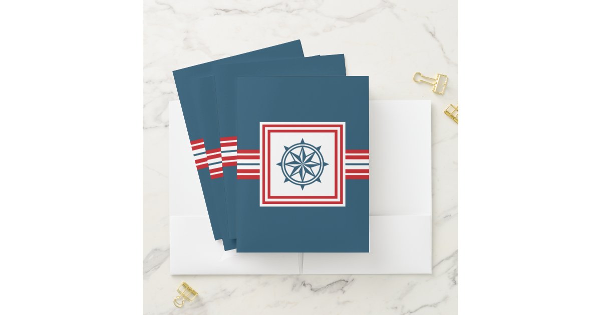 Nautical themed design pocket folder | Zazzle