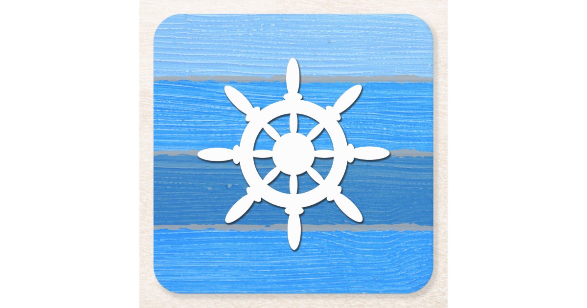 Nautical themed design square paper coaster | Zazzle