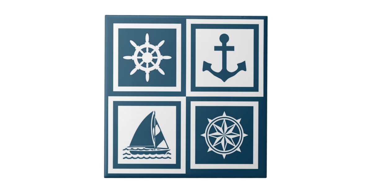 Nautical themed design tile | Zazzle