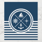 Nautical themed design wine label | Zazzle
