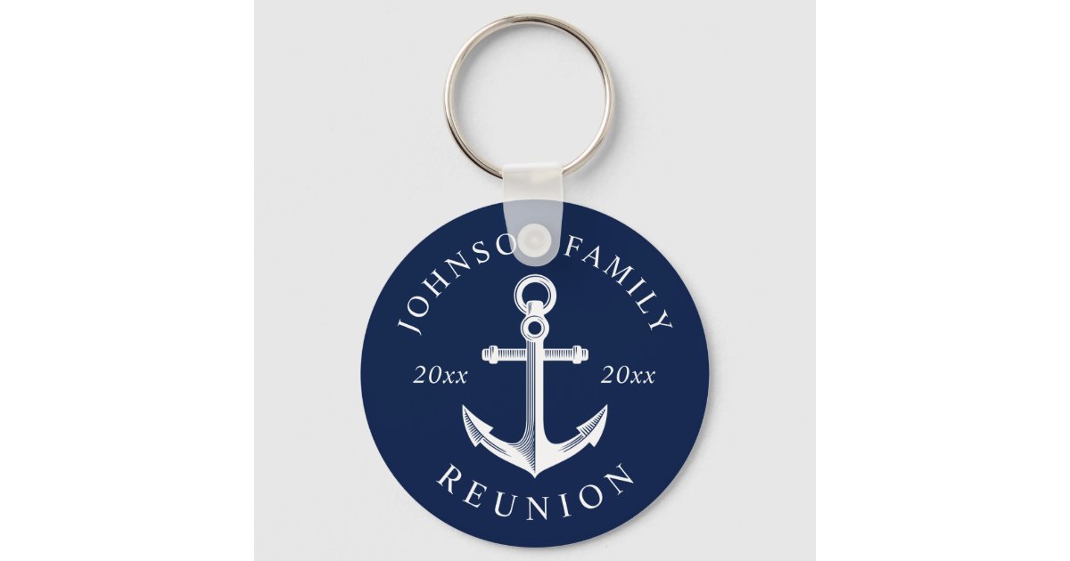 Nautical Themed Family Reunion Anchor Keychain | Zazzle