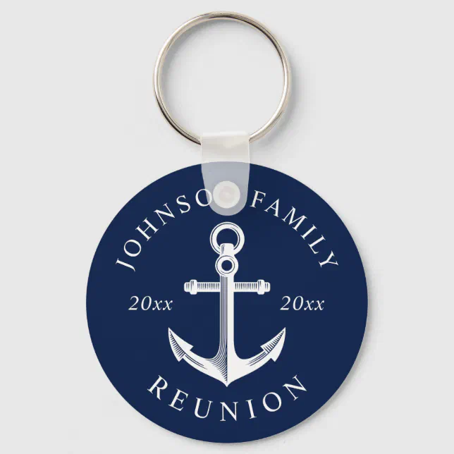 Nautical Themed Family Reunion Anchor Keychain | Zazzle