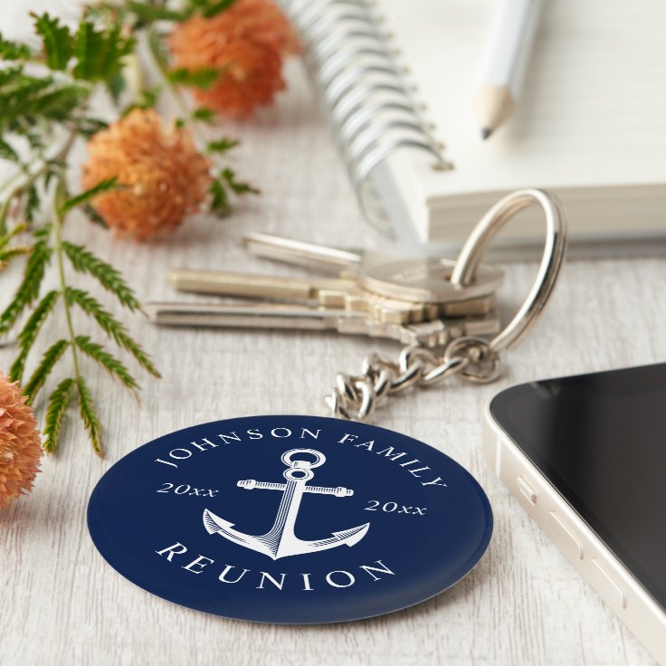 Nautical Themed Family Reunion Anchor Keychain | Zazzle