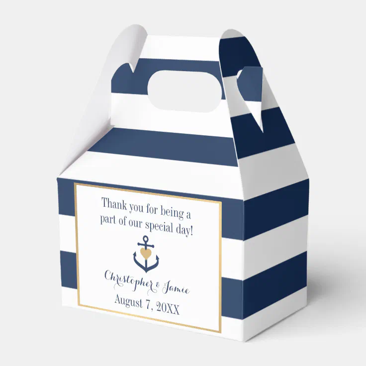 Nautical themed Favor Boxes - Anchor Design | Zazzle