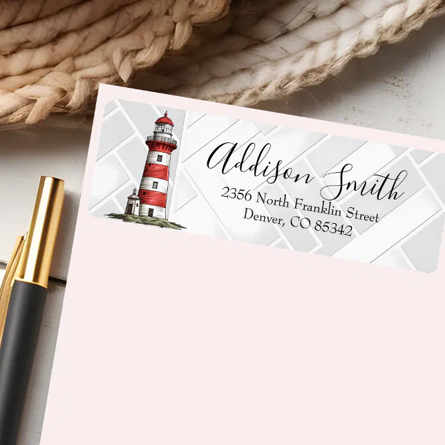 Nautical Themed Light House Return Address Labels | Zazzle