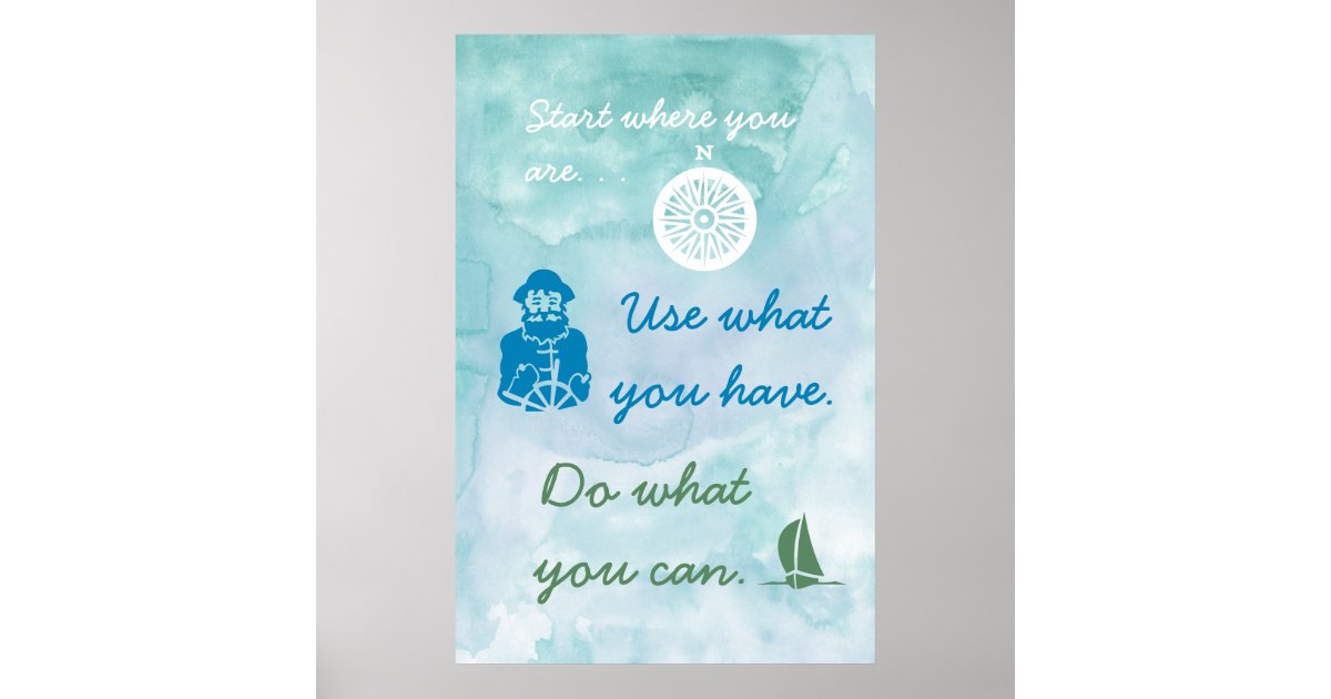 Nautical Themed Motivation Poster | Zazzle