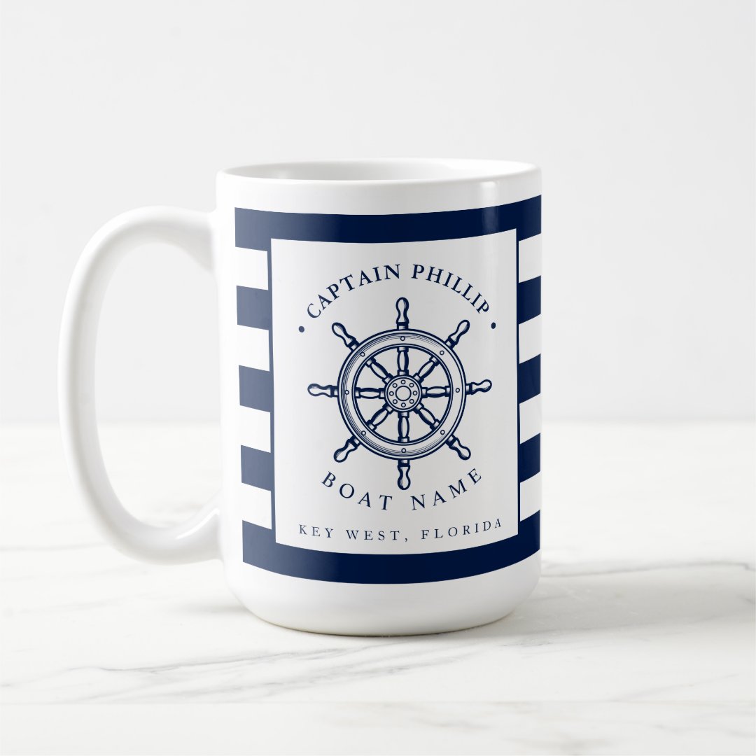 Nautical Themed Sailboat Captain Coffee Mug | Zazzle