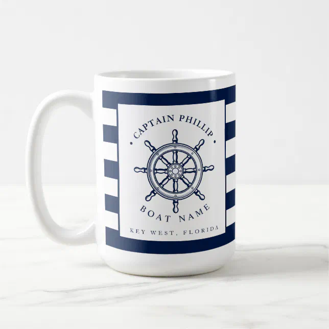 Nautical Themed Sailboat Captain Coffee Mug | Zazzle