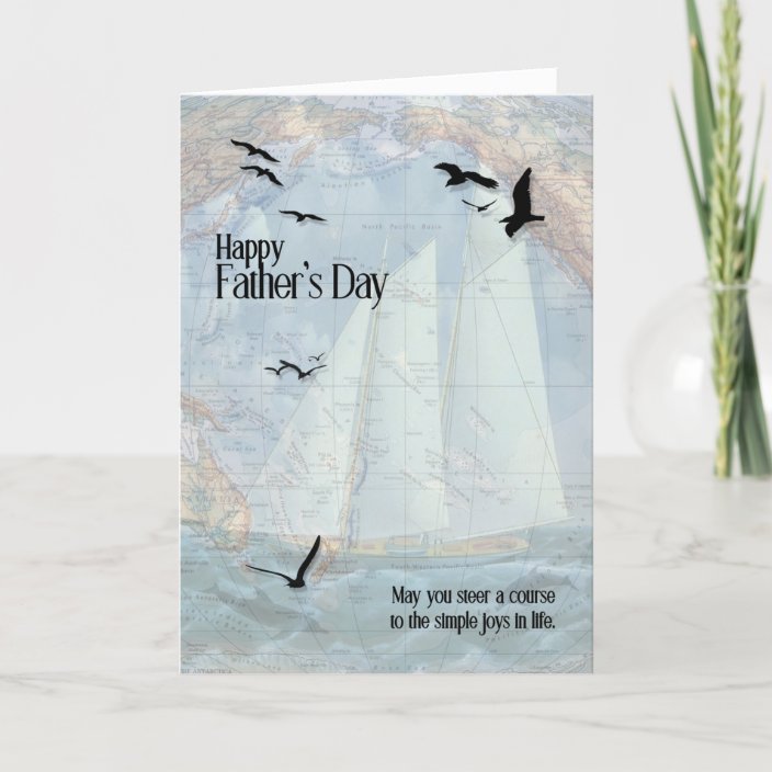 Nautical Themed Sailing the Seas Father's Day Holiday Card | Zazzle