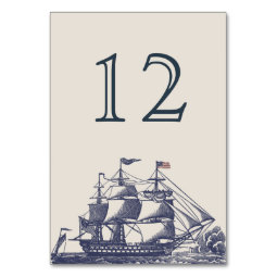Nautical Themed Wedding Table Number Card | Zazzle