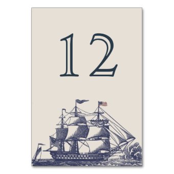 Nautical Themed Wedding Table Number Card | Zazzle