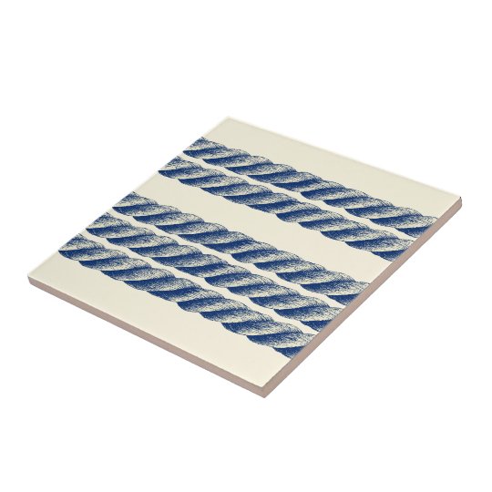 Nautical Twisted Sisal Rope Stripes Pattern Ceramic Tile | Zazzle.com