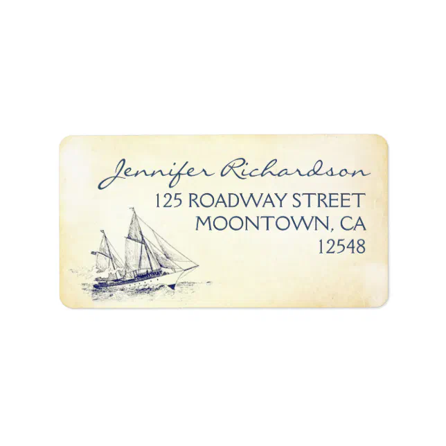 nautical vintage address labels | Zazzle