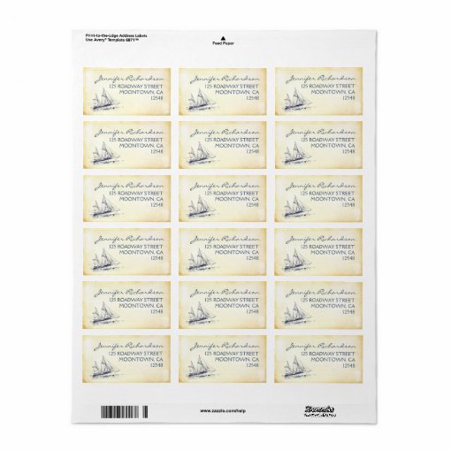 nautical vintage address labels | Zazzle