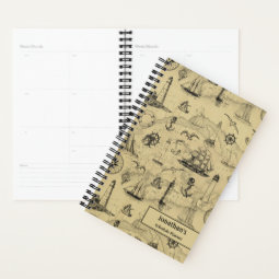 Nautical Vintage Personalized Weekly Schedule Planner | Zazzle