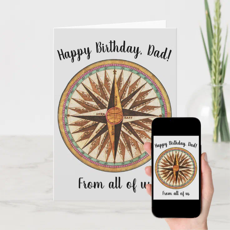 Nautical Vintage Ship’s Compass Navigator Sailing Card | Zazzle