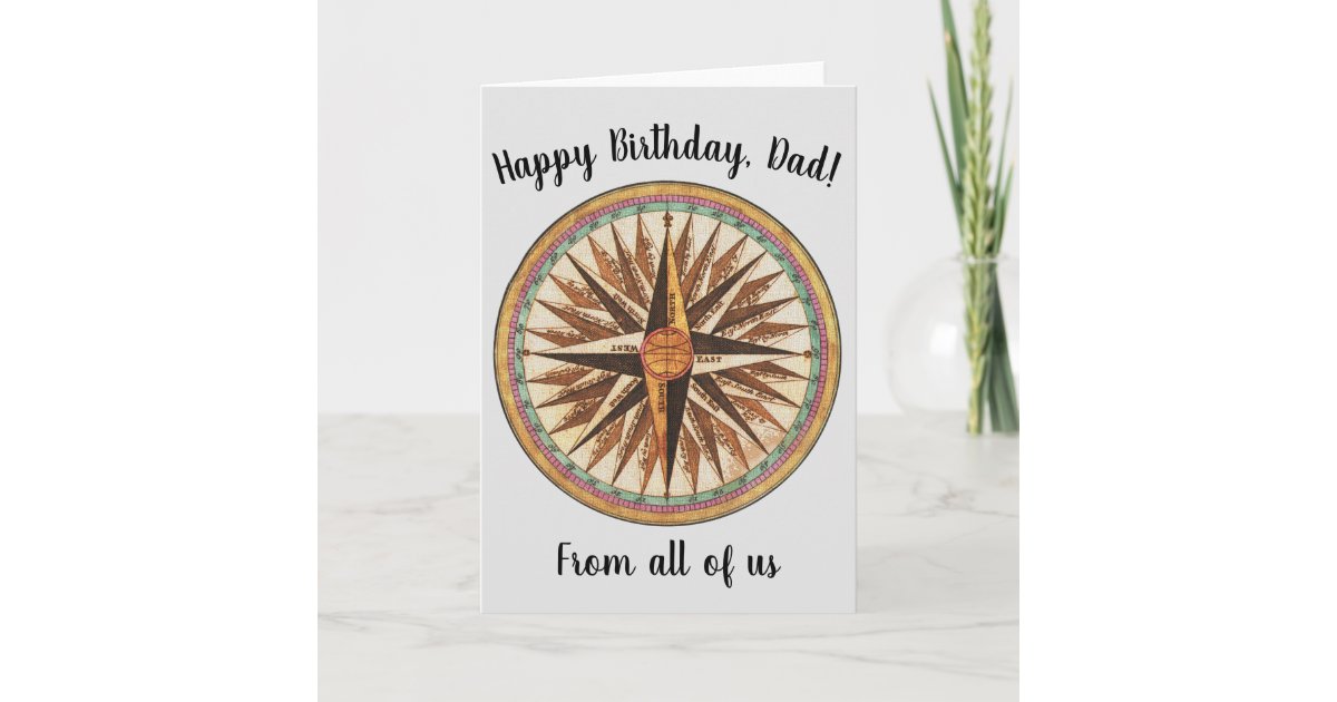 Nautical Vintage Ship’s Compass Navigator Sailing Card | Zazzle