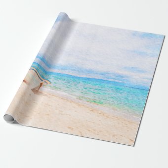 Nautical Watercolor Fishing Boat Wrapping Paper | Zazzle