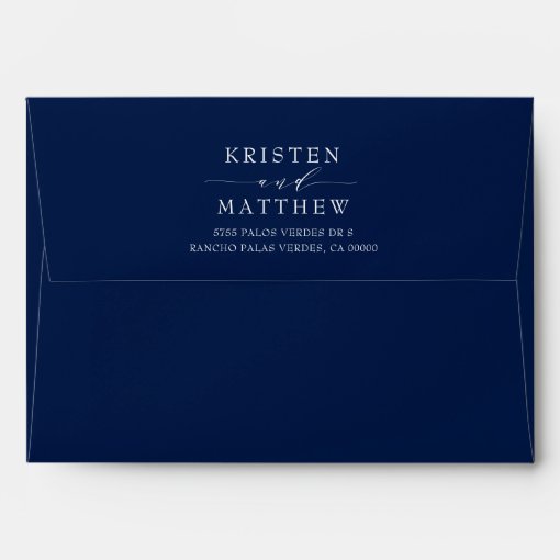Nautical Watercolor Ocean Wedding Navy Envelope | Zazzle