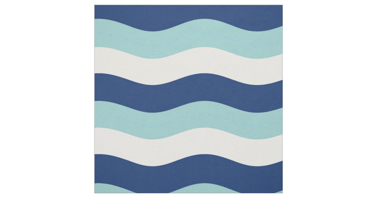 Nautical Waves Pattern Fabric | Zazzle