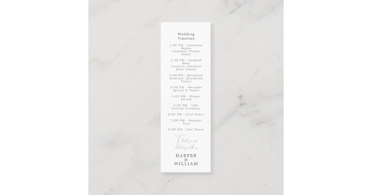 nautical wedding timeline business card | Zazzle