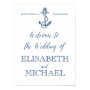 Nautical Wedding Welcome sign, navy blue and white Poster | Zazzle