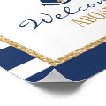 Nautical Welcome Sign Navy & Gold | Zazzle