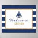 Nautical Welcome Sign Navy & Gold | Zazzle