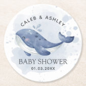 Nautical Whale Baby Shower Coaster | Zazzle