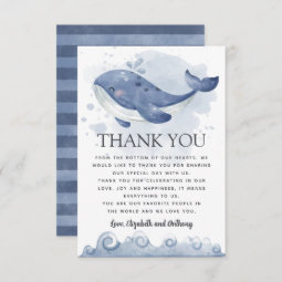 Nautical Whale Thank You Card | Zazzle