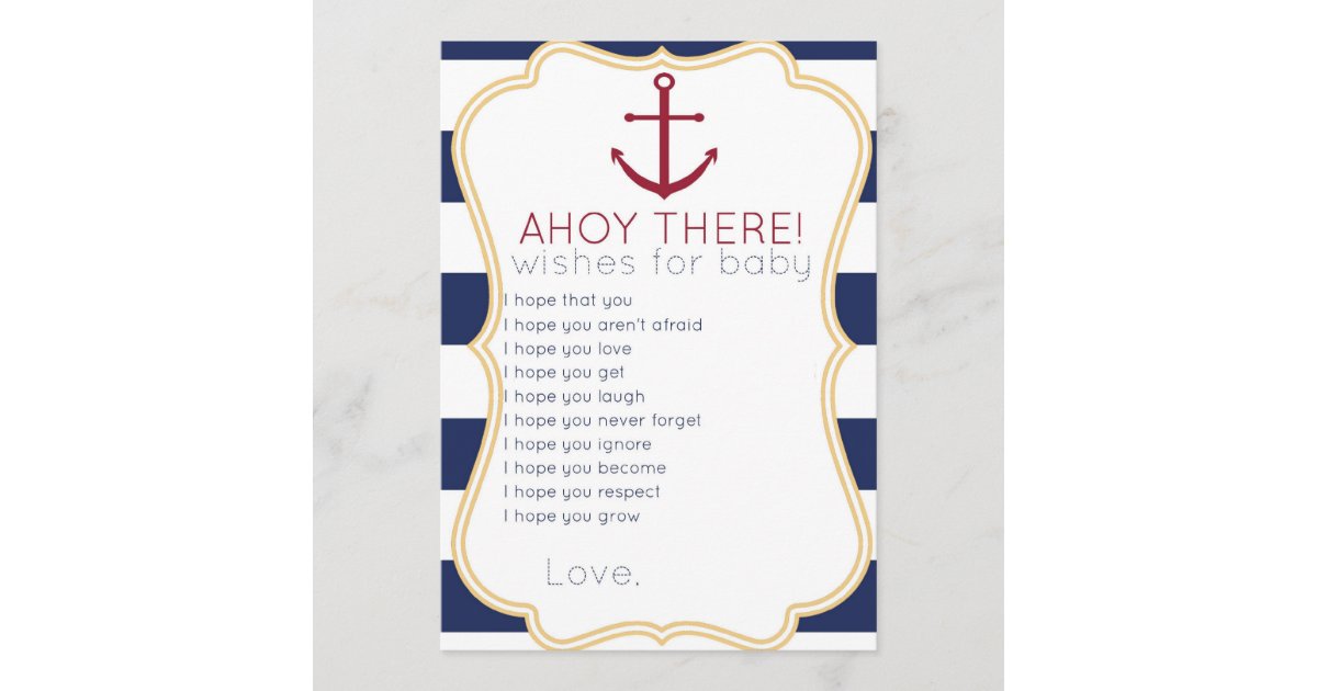Nautical Wishes For Baby Card | Zazzle.com