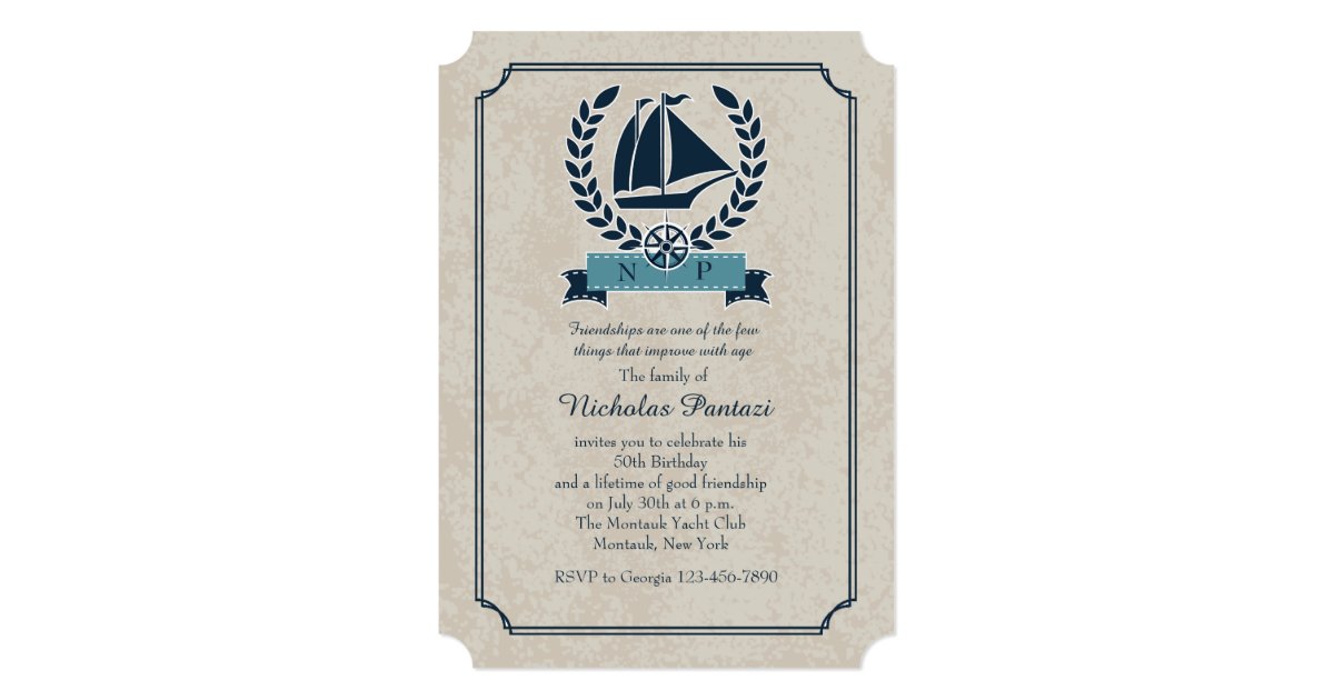 Nautical Wreath Invitation | Zazzle.com