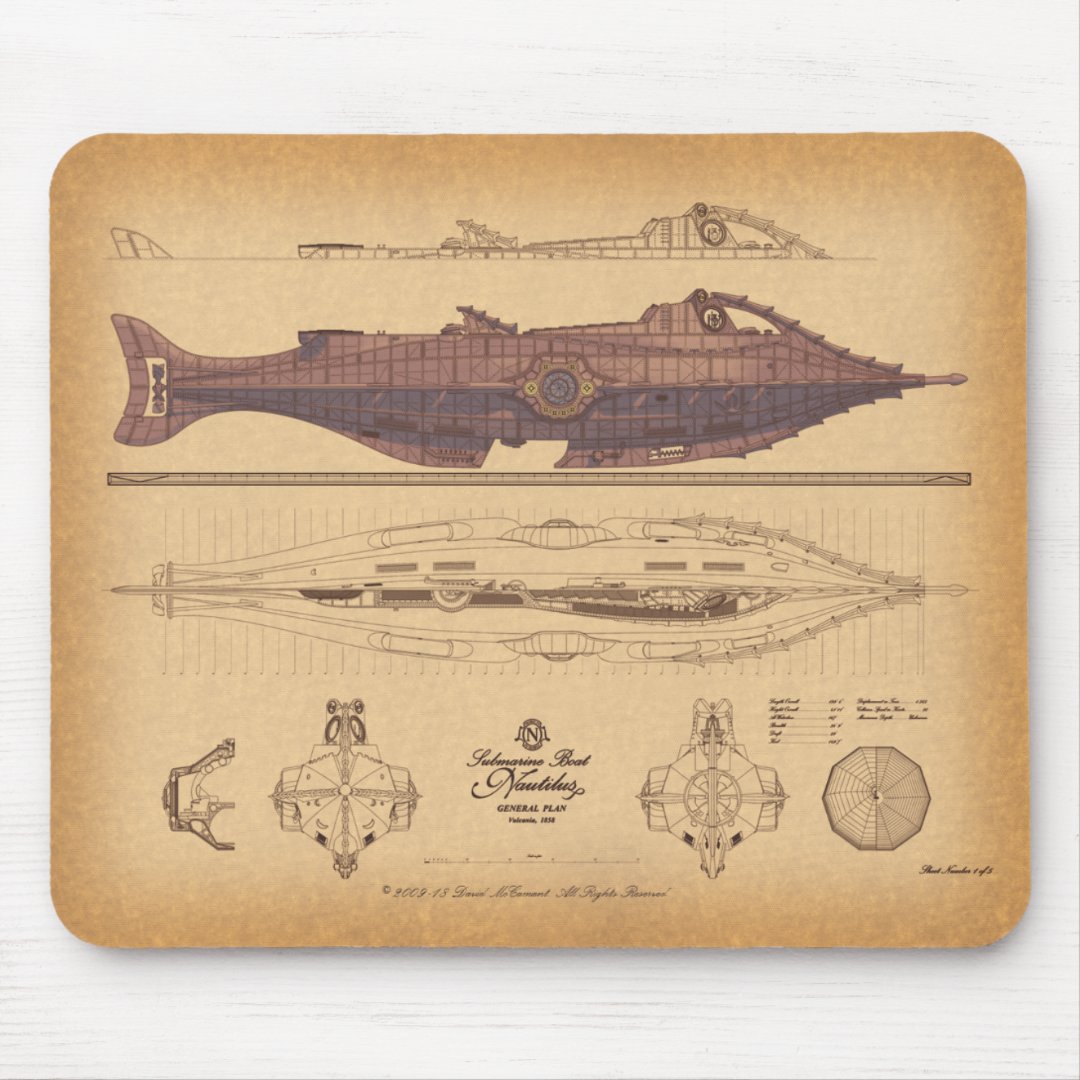 Nautilus Plans by David McCamant Mousepad | Zazzle