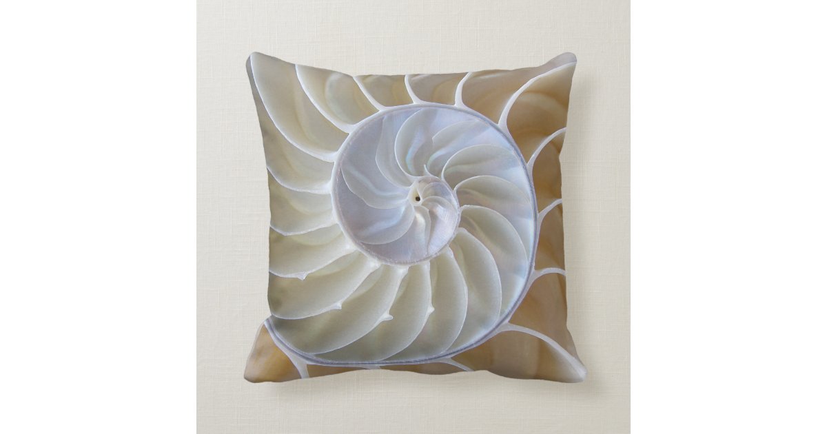 Nautilus Sea Shell Custom Color Throw Pillow | Zazzle.com