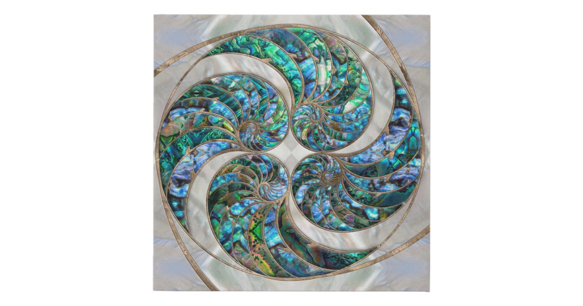 Nautilus Shell - Abalone and Pearl Faux Canvas Print | Zazzle