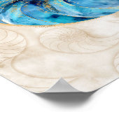 Nautilus Shell Blue watercolor Poster | Zazzle