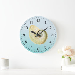 Nautilus shell large clock | Zazzle