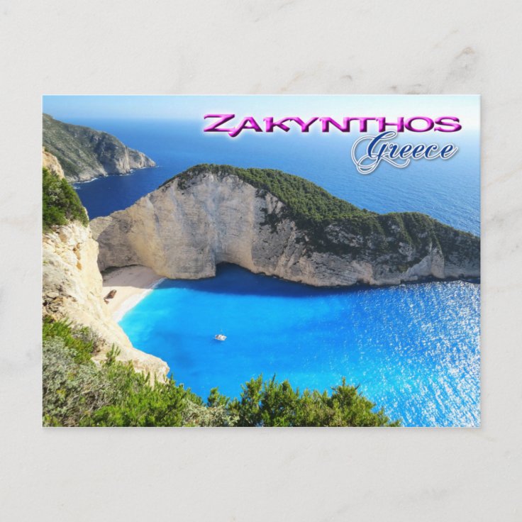 Navagio Beach, Zakynthos, Greece Postcard | Zazzle