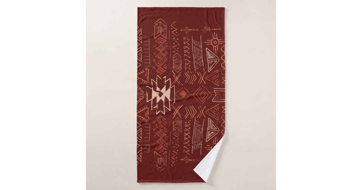 Navajo Aztec: Ethnic Doodle Pattern. Bath Towel | Zazzle
