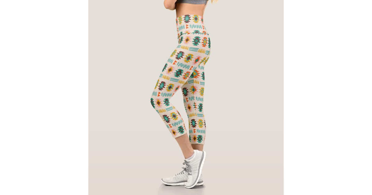 Navajo Native American Pattern Capri Leggings | Zazzle