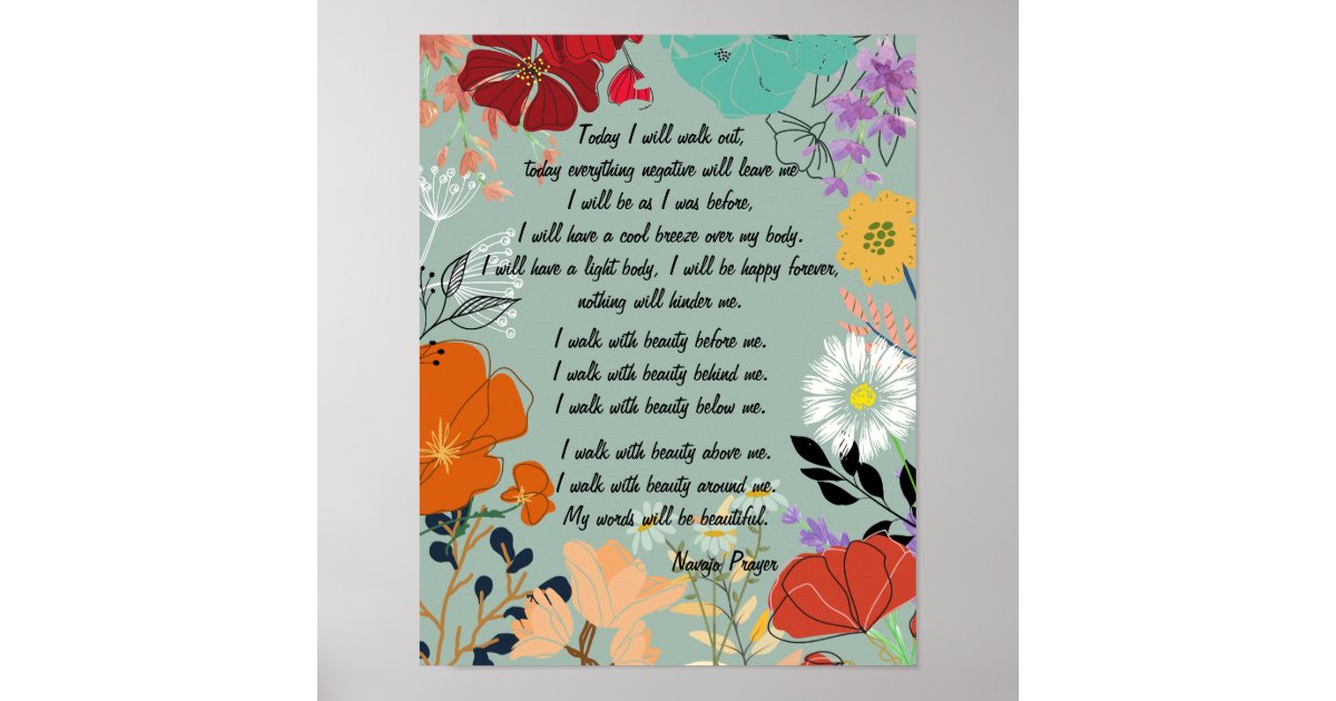 Navajo Prayer Walk In Beauty Poster | Zazzle