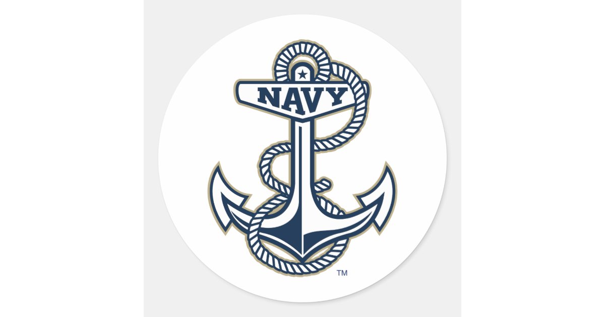 Naval Academy Anchor Classic Round Sticker | Zazzle